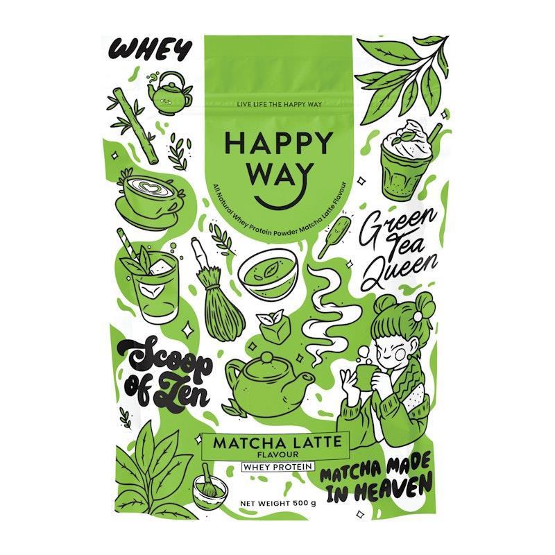 Buy Happy Way Matcha Latte Whey Protein Powder 500g online at Chemist ...