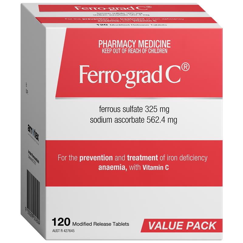 Buy Ferro-Grad Iron & Vitamin C 120 Tablets Exclusive Size online at ...