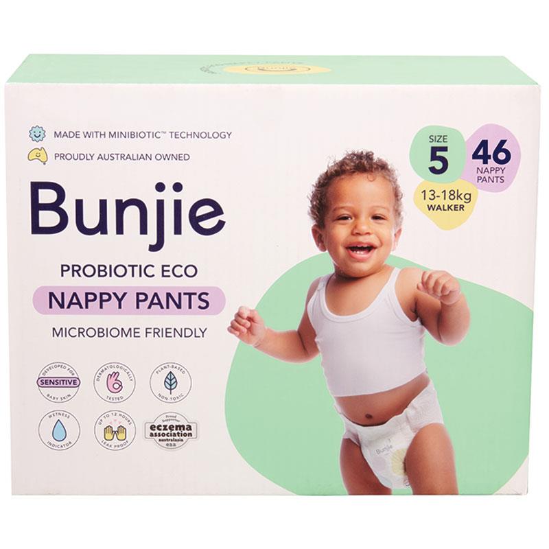 Buy Bunjie Nappy Pants Jumbo Size 5 Walker 46 Pack online at Chemist ...