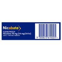 Buy Nicabate Clear Patch Quit Smoking Step 2 14mg 7 Patches Online at ...