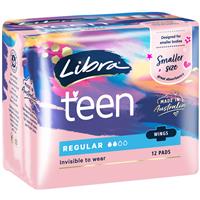 Buy Libra Girl Pads Regular Wing 12 Pack Online at Chemist Warehouse®