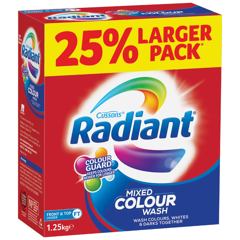 Radiant Laundry Powder Mixed Colour Wash 1.25kg 9300615029740 | eBay